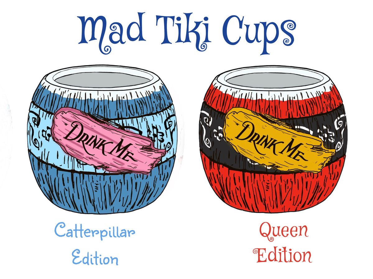 Mad Tiki Cup Set - Queen and Caterpillar (Pre-Order) – Lost Temple Traders